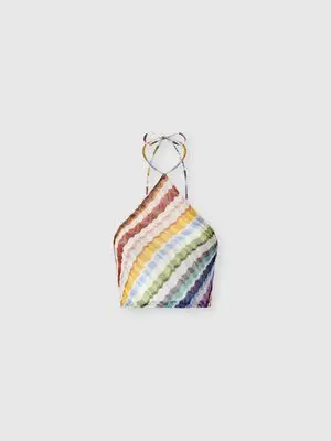 Missoni Zig Zag Tulle Halterneck Top - Multicoloured