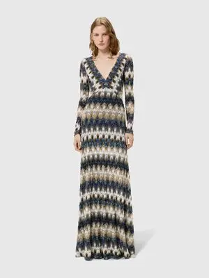 Missoni Long Lace Dress With V-neckline