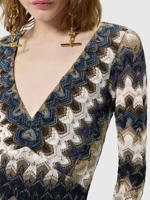 Missoni Long Lace Dress With V-neckline