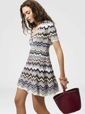 Missoni Chevron Viscose And Cotton Mini Dress