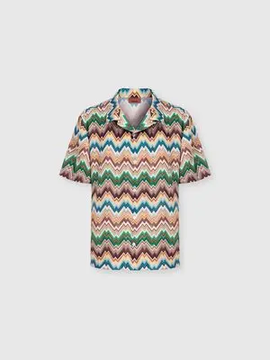 Missoni Bowling Shirt With Irregular Zig Zag Print - Multicoloured
