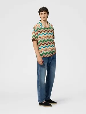 Missoni Bowling Shirt With Irregular Zig Zag Print