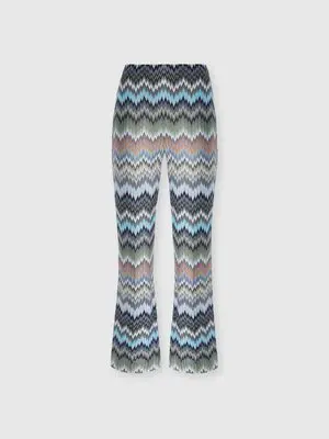 Missoni Snake-pattern Chevron Viscose Flared Trousers