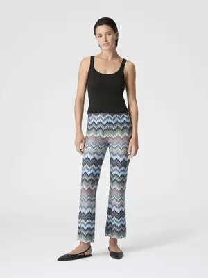 Missoni Snake-pattern Chevron Viscose Flared Trousers