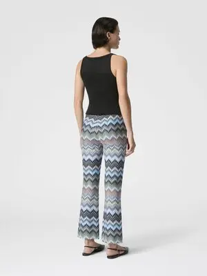 Missoni Snake-pattern Chevron Viscose Flared Trousers