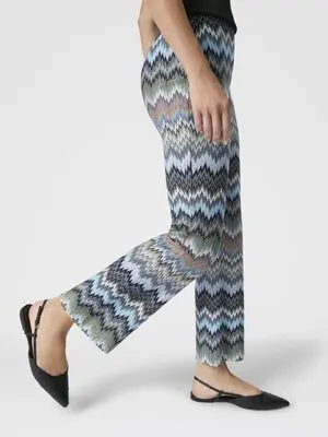 Missoni Snake-pattern Chevron Viscose Flared Trousers