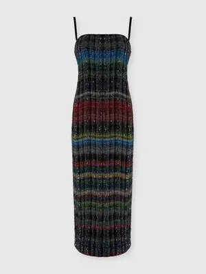 Missoni Long Strapless Dress With Wave Check Pattern