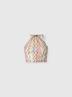 Missoni Top With Halterneck Neckline And Irregular Zig Zag Motif - Multicoloured