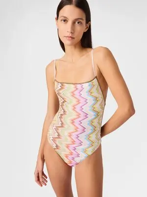 Missoni Printed One-piece Swimsuit With Open Back - Multicoloured
