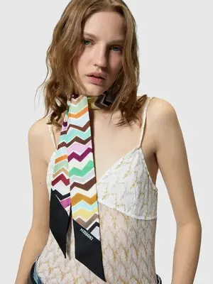 Missoni Silk Scarf With Irregular Zig Zag Pattern