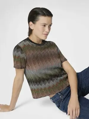 Missoni Snake-pattern Viscose Lamé Crewneck T-shirt - Multicoloured