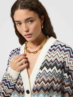 Missoni Oversized Wool And Viscose Zig Zag Cardigan