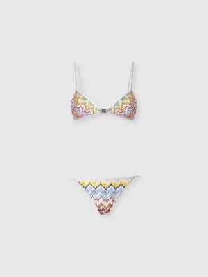 Missoni Viscose Lamé Bikini With Front-closure Top - Multicoloured