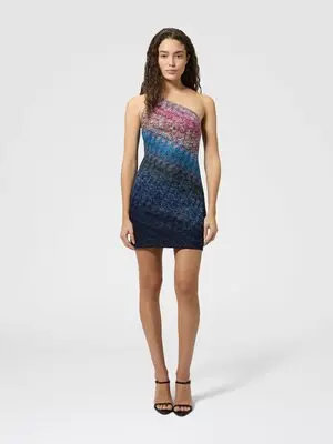 Missoni One-shoulder Dégradé Viscose Lamé Mini Dress - Multicoloured
