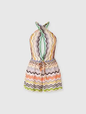 Missoni Short Jumpsuit In Pure Viscose With Greek Motif - Multicoloured
