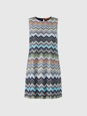 Missoni Sleeveless Viscose Chevron Mini Dress - Multicoloured