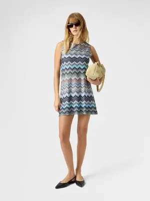 Missoni Sleeveless Viscose Chevron Mini Dress - Multicoloured