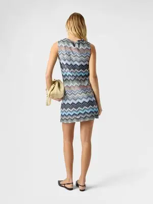 Missoni Sleeveless Viscose Chevron Mini Dress - Multicoloured