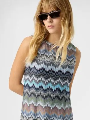 Missoni Sleeveless Viscose Chevron Mini Dress - Multicoloured