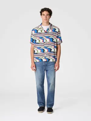 Missoni Bowling Shirt In Viscose With Flame Print