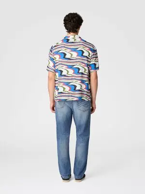 Missoni Bowling Shirt In Viscose With Flame Print
