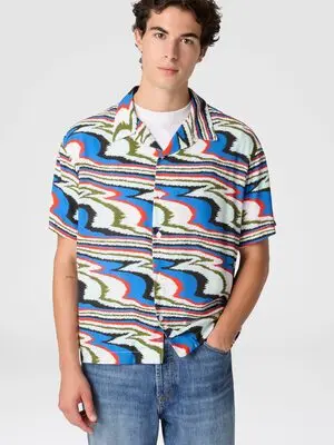 Missoni Bowling Shirt In Viscose With Flame Print