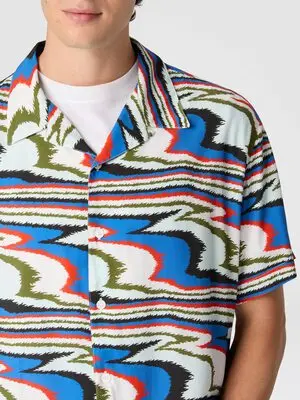 Missoni Bowling Shirt In Viscose With Flame Print
