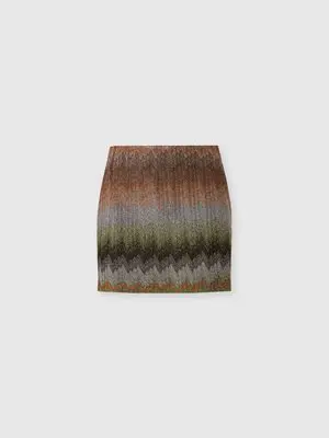 Missoni Viscose Lamé Snake-pattern Mini Skirt