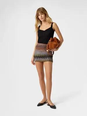 Missoni Viscose Lamé Snake-pattern Mini Skirt