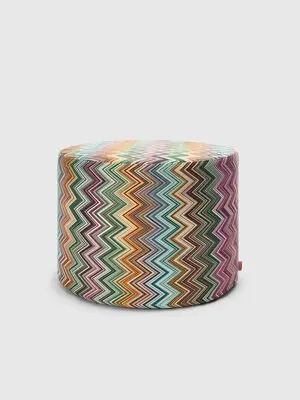 Missoni Jarris Cylindrical Pouf 40x30 Cm - Orange Multicoloured