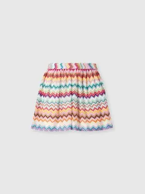 Missoni Viscose Lamé Shorts With Pixelated Zigzag Motif - Multicoloured