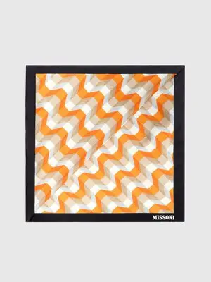 Missoni Silk Scarf With Printed Logo - Multicoloured