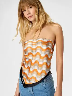 Missoni Silk Scarf With Printed Logo