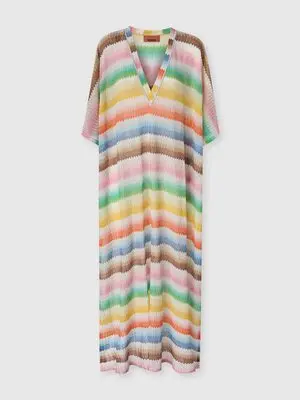 Missoni Long Caftan Cover-up With Dégradé Zigzag Motif - Multicoloured