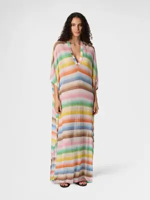 Missoni Long Caftan Cover-up With Dégradé Zigzag Motif