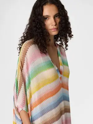 Missoni Long Caftan Cover-up With Dégradé Zigzag Motif
