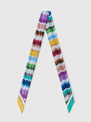 Missoni Pure Silk Multipurpose Headband With Print And Logo - Multicoloured