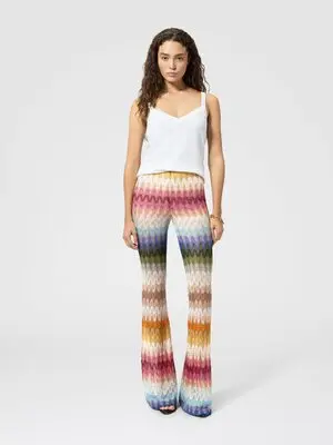 Missoni Flare Viscose Trousers With Dégradé Lace Motif