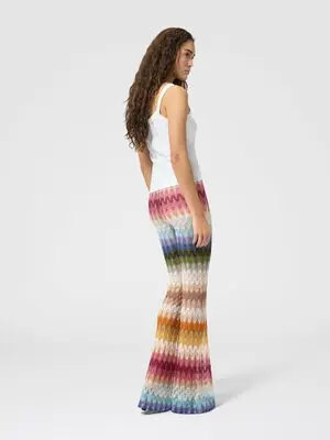 Missoni Flare Viscose Trousers With Dégradé Lace Motif