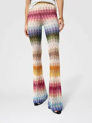 Missoni Flare Viscose Trousers With Dégradé Lace Motif