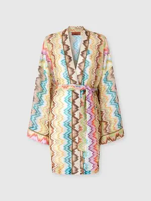 Missoni Cover-up With Adjustable Belt And Zig Zag Print - Multicoloured