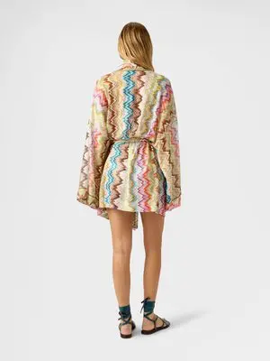 Missoni Cover-up With Adjustable Belt And Zig Zag Print