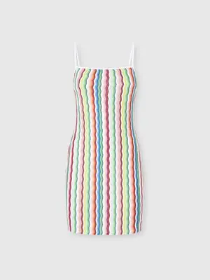 Missoni Mini Cover-up Dress In Terry Cloth With Zigzag Print - Multicoloured