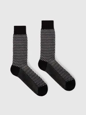 Missoni Mid-length Cotton-blend Socks With Zigzag Pattern - Multicoloured