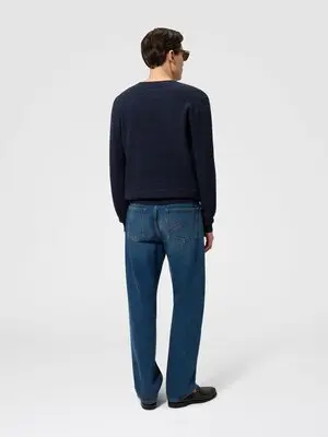 Missoni Crew-neck Wool And Cotton Pullover With Tone-on-tone Zigzag Pattern