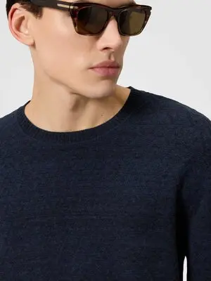 Missoni Crew-neck Wool And Cotton Pullover With Tone-on-tone Zigzag Pattern
