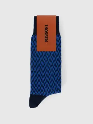 Missoni Mid-length Cotton-blend Socks With Zigzag Pattern