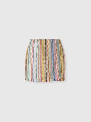 Missoni Mini Skirt In Printed Zigzag Tulle