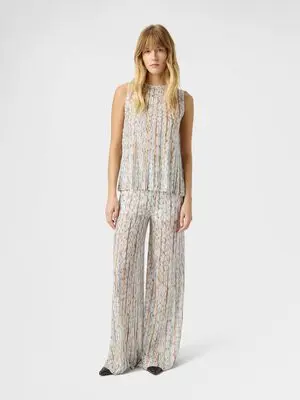Missoni Ribbed Mixed Viscose Sleeveless Top With Sequins