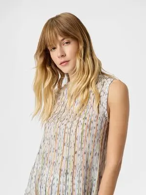 Missoni Ribbed Mixed Viscose Sleeveless Top With Sequins